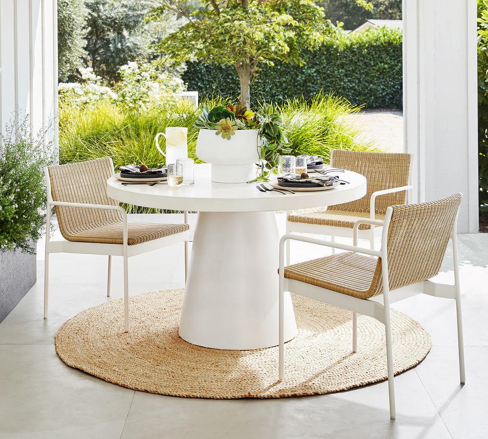 Round concrete top outdoor dining table store